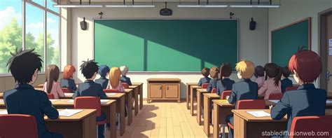 Anime University Classroom Stable Diffusion Online