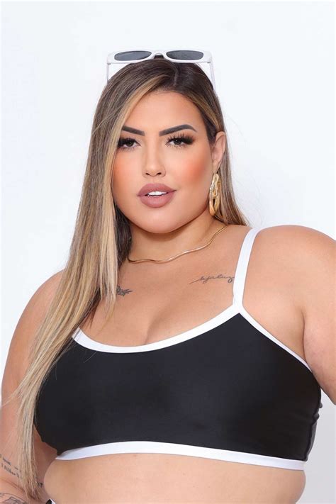 Biquíni Plus Size Preto E Branco Parte De Cima Modaliss