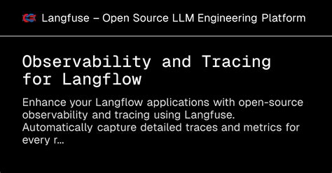 Observability And Tracing For Langflow Langfuse