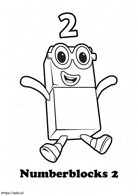 Numberblock Two Coloring Page