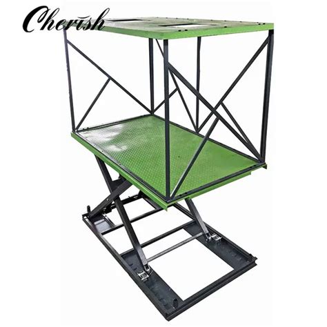 Underground In Pit Hydraulic Trash Bin Scissor Elevator Auto Hoist Lift