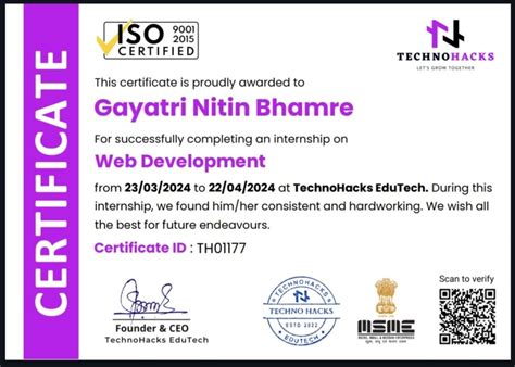 gayatri bhamre on linkedin webdevelopment internship