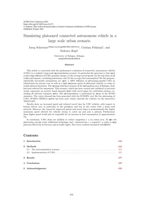 Pdf Simulating Platooned Connected Autonomous Vehicle In A Large Scale Urban Scenario