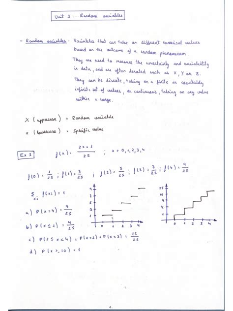 Statistic Class Notes Unit 3 Random Variables Pdf