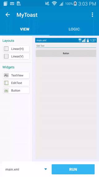 message box — creating an android application that toasts the user input