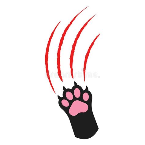Illustration Of A Cat Claws Scratching Stock Vector Illustration Of Track Vector 332275943
