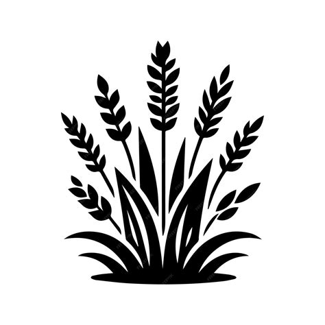 Premium Vector Grass Simple Design Black And White Illustration