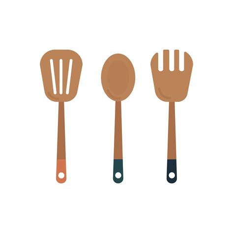 Three Wooden Cooking Utensils Graphic Download Free Vectors Clipart