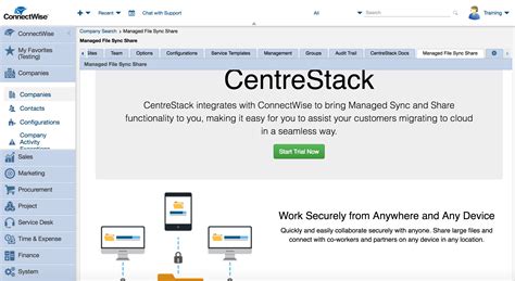 Connectwise Integration CentreStack