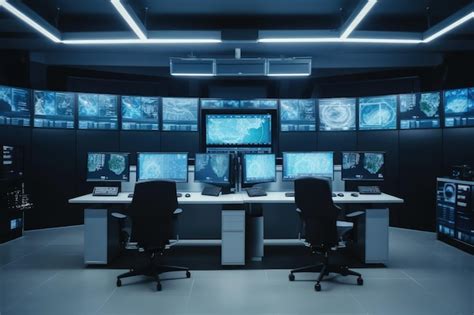 Premium Ai Image A Control Room With Multiple Monitors And A Lot Of Screens Generative Ai
