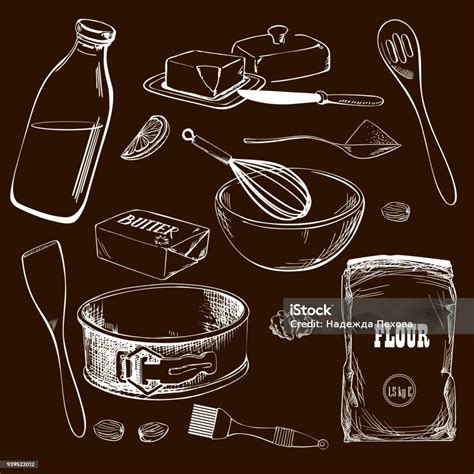 빵 과자 달콤한 손 그려진된 밑그림 베이커리 벡터 일러스트 레이 션 설정 개념에 대한 스톡 벡터 아트 및 기타 이미지 개념 곡초류 러시아 Istock