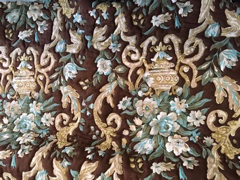 Jh Thorp F Schumacher Hand Quilted Upholstery Fabric 4 Yards