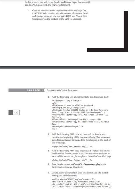 Solved In This Project You Will Create Header And Footer Chegg