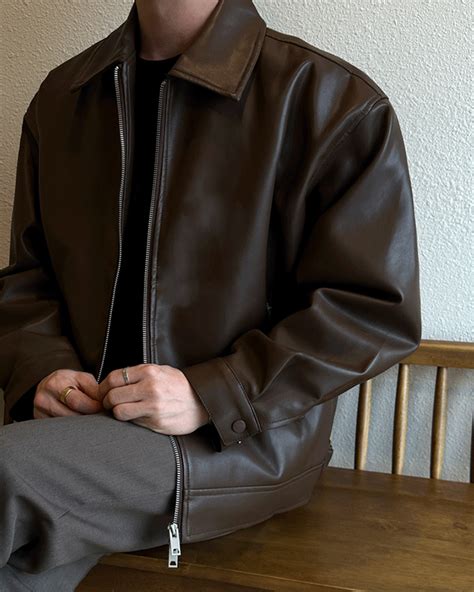 투웨이 베이스 비건 레더 자켓 2color