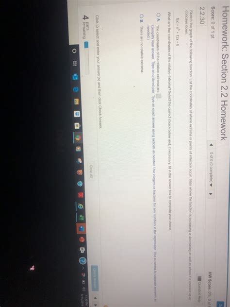 Solved Save Homework Section 2 2 Homework Score 0 Of 1 Pt