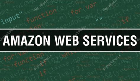 concepto de amazon web services con partes aleatorias de código de programa texto de amazon web