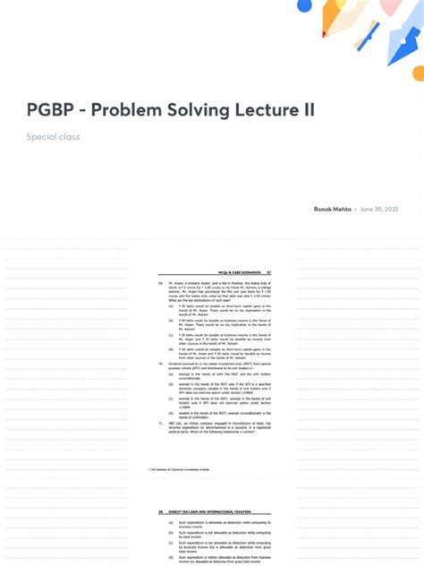Pgbp Problem Solving Lecture Ii No Anno Pdf