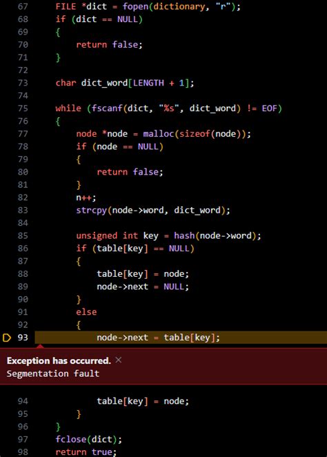 Why Did I Seg Fault In Speller Am I Stupid R Cs50