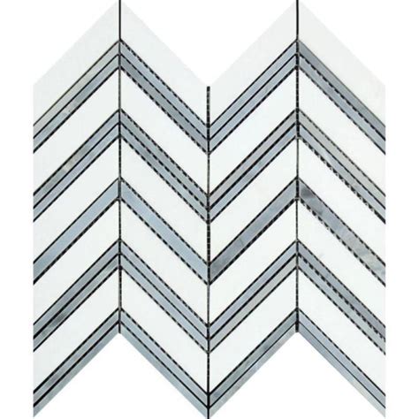 Tile And Mosaic Depot Marble Chevron Mosaic Wall And Floor Tile Wayfair