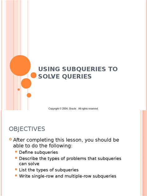 Lecture 7 Using Subqueries To Solve Queries Pdf Computer Science