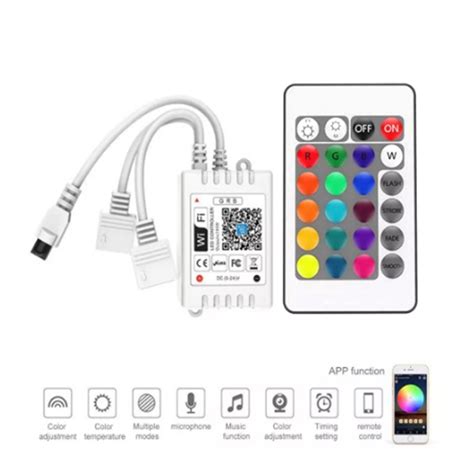 2 방법 출력 Led 스트립 App 스마트 와이파이 Led Rgb 컨트롤러 Ir 24keys 원격 제어 5 24v