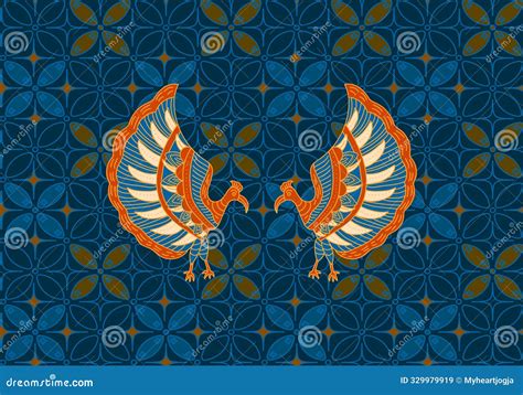 Seamless Batik Kawung Peacock Pattern Design Royalty Free Stock Image 329979928