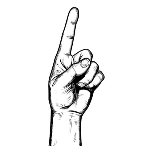Icon Of The Hand With The Index Finger Pointing Up Premium Ai