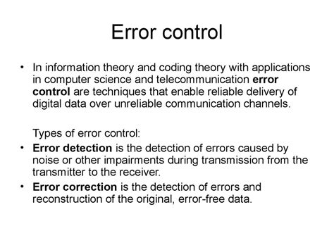 Error Control Hamming Code презентация онлайн
