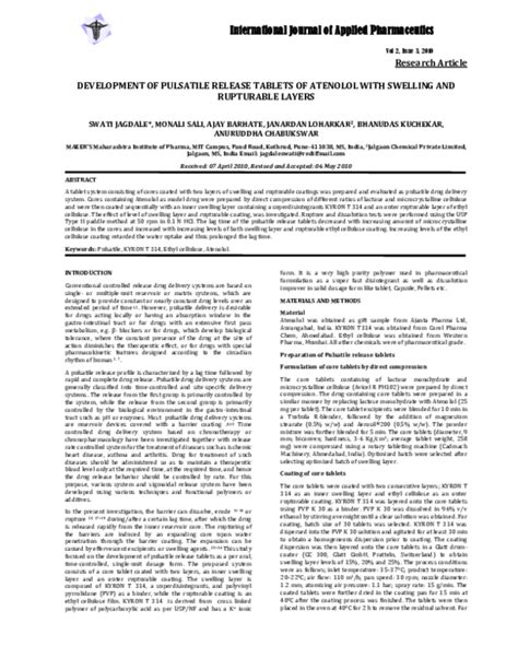 Pdf Formulation Development And Evaluation Of Floating Pulsatile