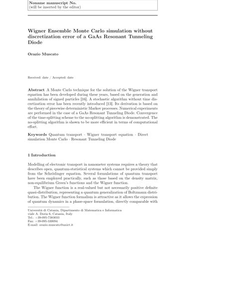 pdf wigner ensemble monte carlo simulation without discretization