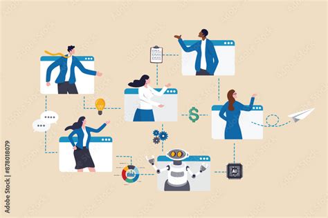 Office Workflow Diagram Working Process Organization Chart Or Corporate Flowchart Task