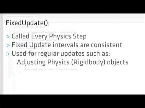 Update And FixedUpdate Unity