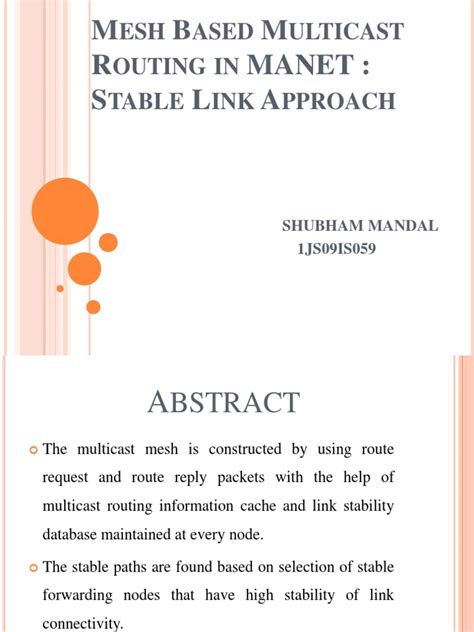 Mesh Based Multicast Routing In Manet Pdf Wireless Ad Hoc Network Routing