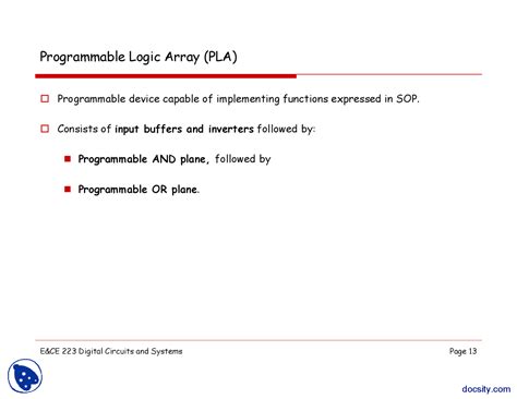 Programmable Logic Array Programming And Computer Logic Design Lecture