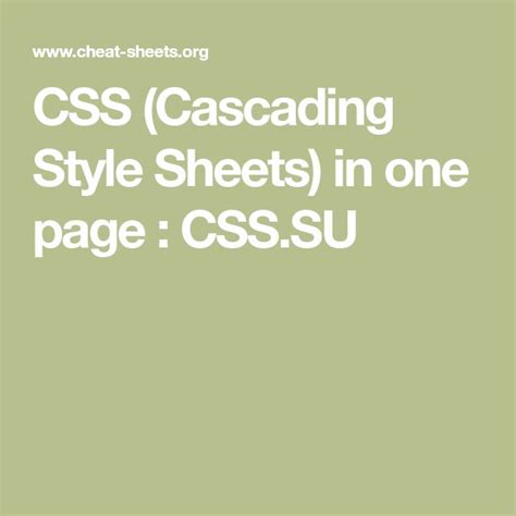 css cascading style sheets in one page css su cascading style