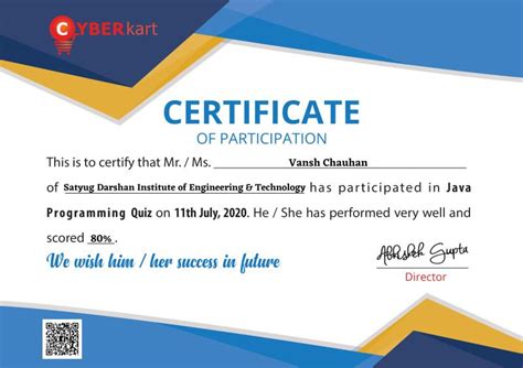 Vansh Chauhan On Linkedin Java Quiz Certificate