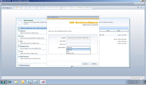 Webi Richclient Authentication Options Sap Community