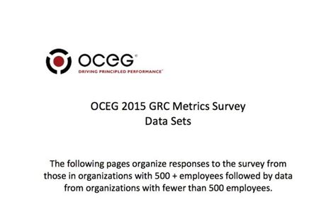 Oceg™ 2015 Grc Metrics Survey Data Sets Oceg Oceg™ 2015 Grc Metrics Survey Data Sets Oceg