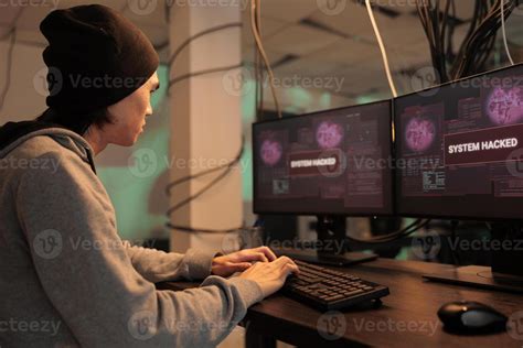 System Hacked Warning It Specialist Solving Cyberattack Problem