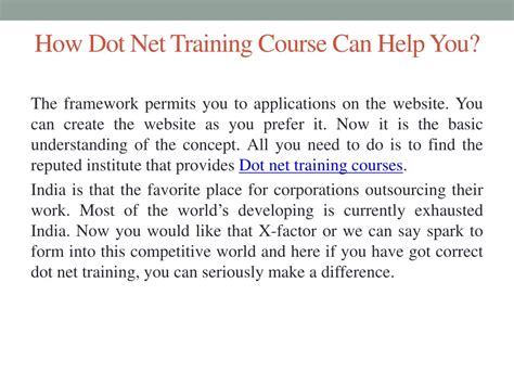 ppt best dot net training course guide 2019 powerpoint presentation
