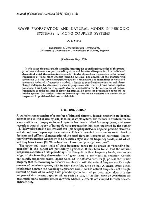 1975mead D J Wave Propagation And Natural Modes In Periodic Systems I Mono Coupled
