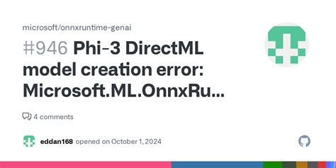 Phi 3 Directml Model Creation Error Microsoftmlonnxruntimegenai