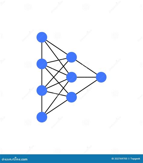 Blue Neural Network Diagram On White Background Symbolizing Connection