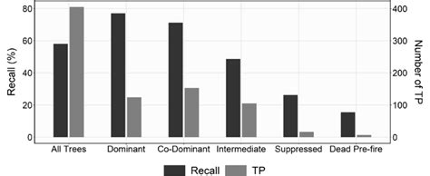 Recall Rates And Number Of True Positive Tp Trees By Tree Class The