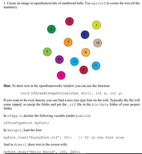 1 Create An Image In Openframeworks Of Numbered