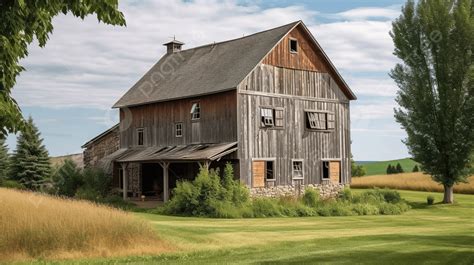 푸른 들판 옆에 서 있는 오래된 농가 농가 헛간 그림 배경 일러스트 및 사진 무료 다운로드 Pngtree
