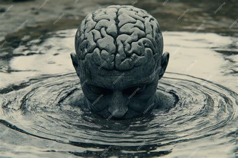 Neuron Neural Pathway And Thought Processing Statue Of A Head With