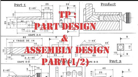 part design and assembly design exercise part 1 2 [catia v 5] youtube