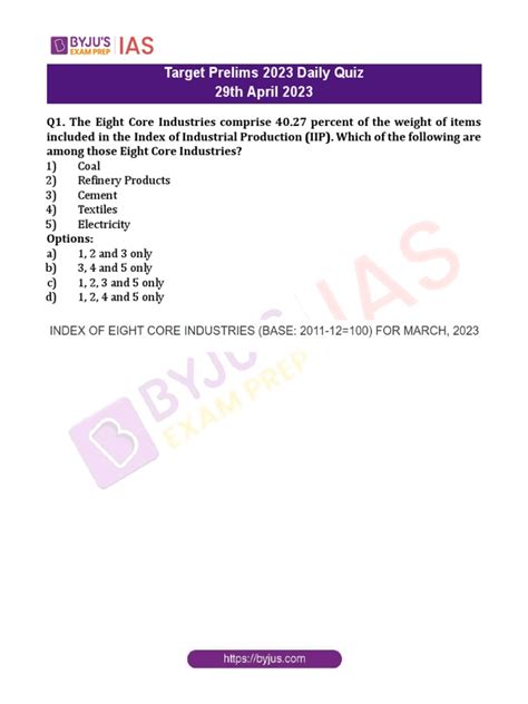 Byjus Exam Prep Ias Daily Quiz 29 April 2023docx 1 Pdf