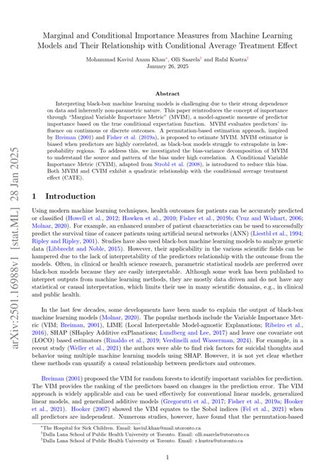 pdf marginal and conditional importance measures from machine